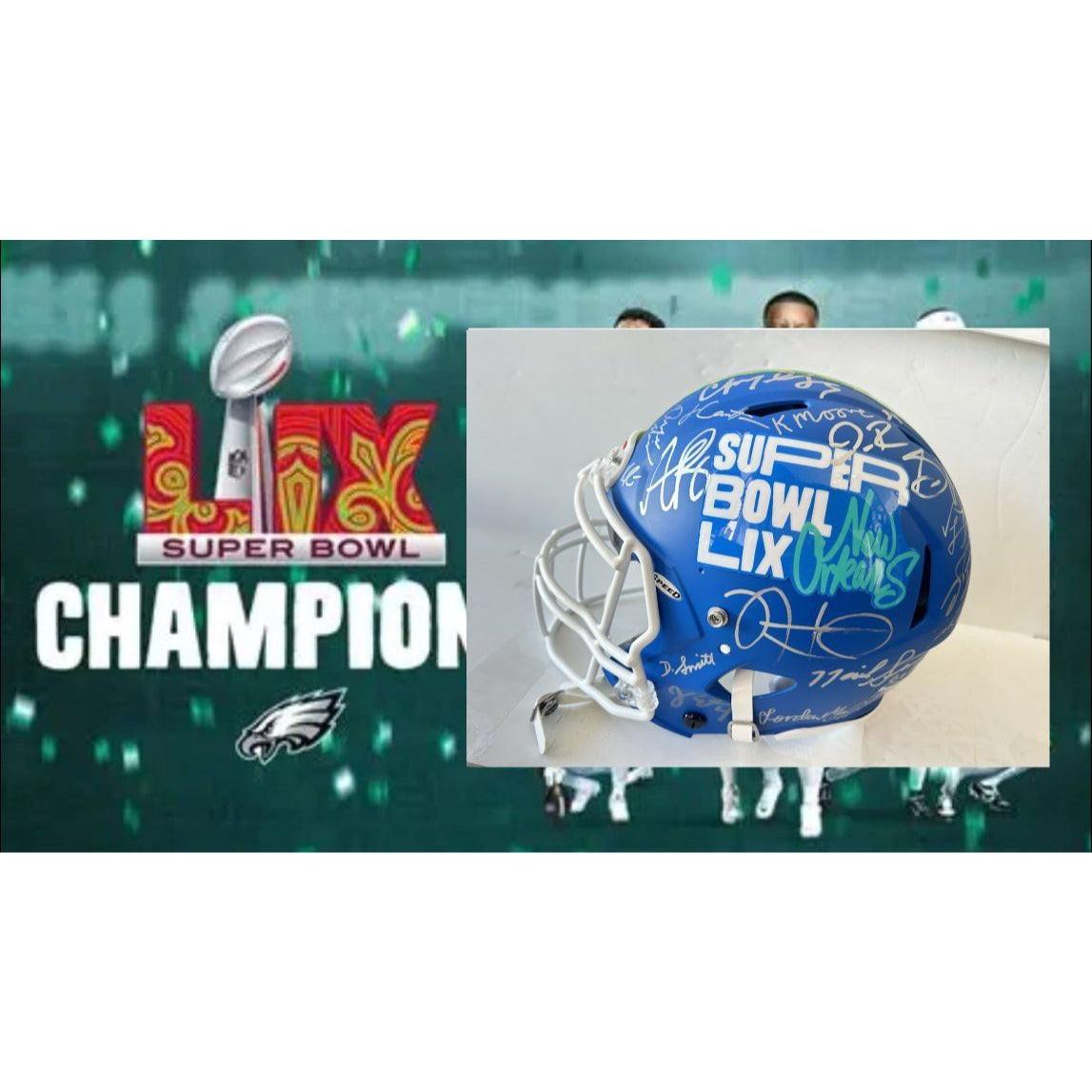 Super Bowl LIX 2025 Philadelphia Eagles pro game model helmet team sig