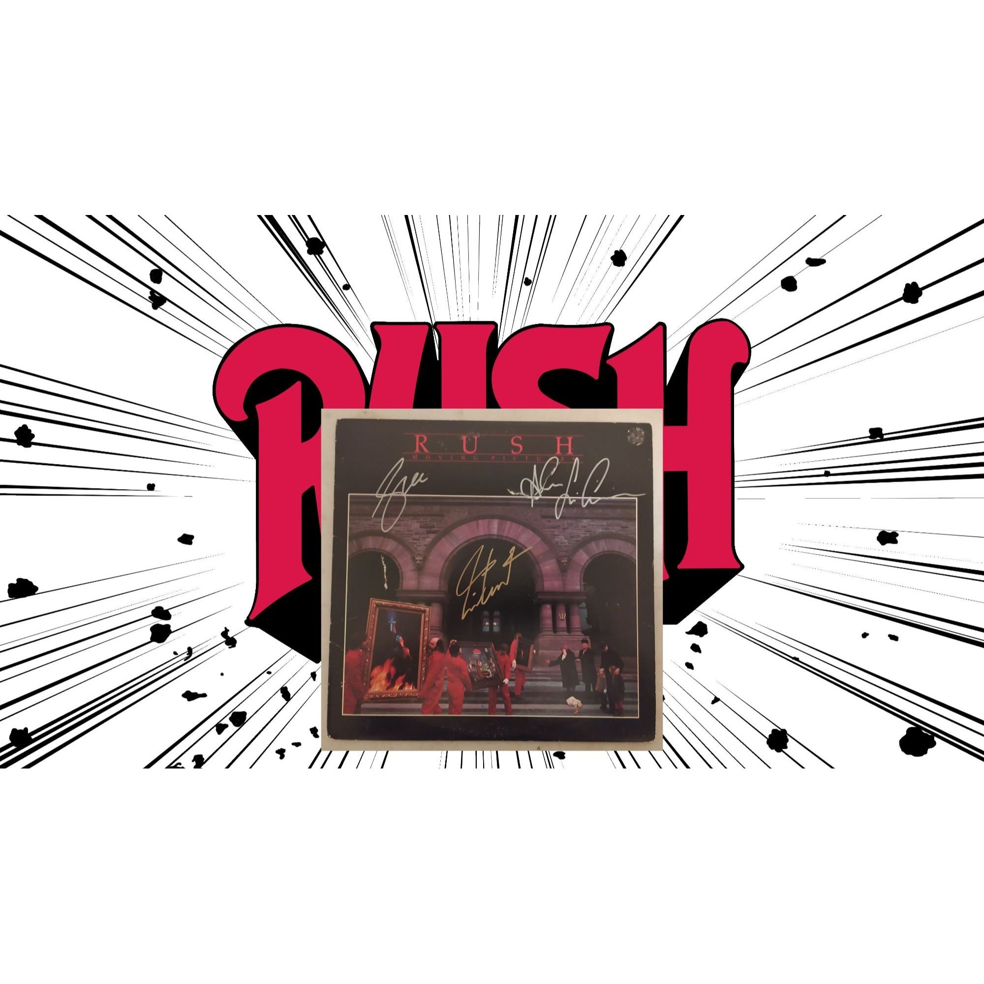Rush "Moving Pictures" original album LP signed with proof – Awesome Artifacts