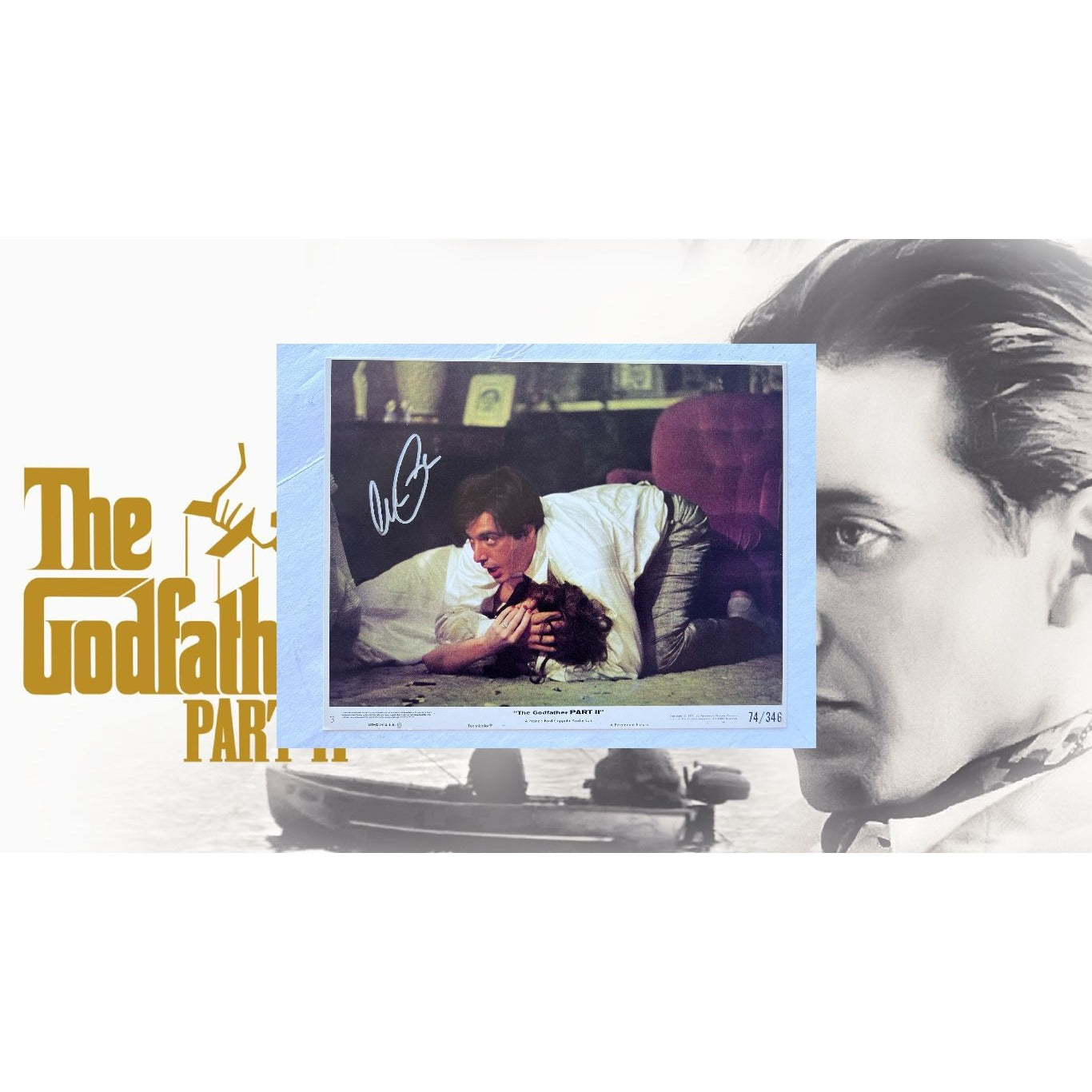 Al Pacino original lobby card 1974 the Godfather 8x10 signed with