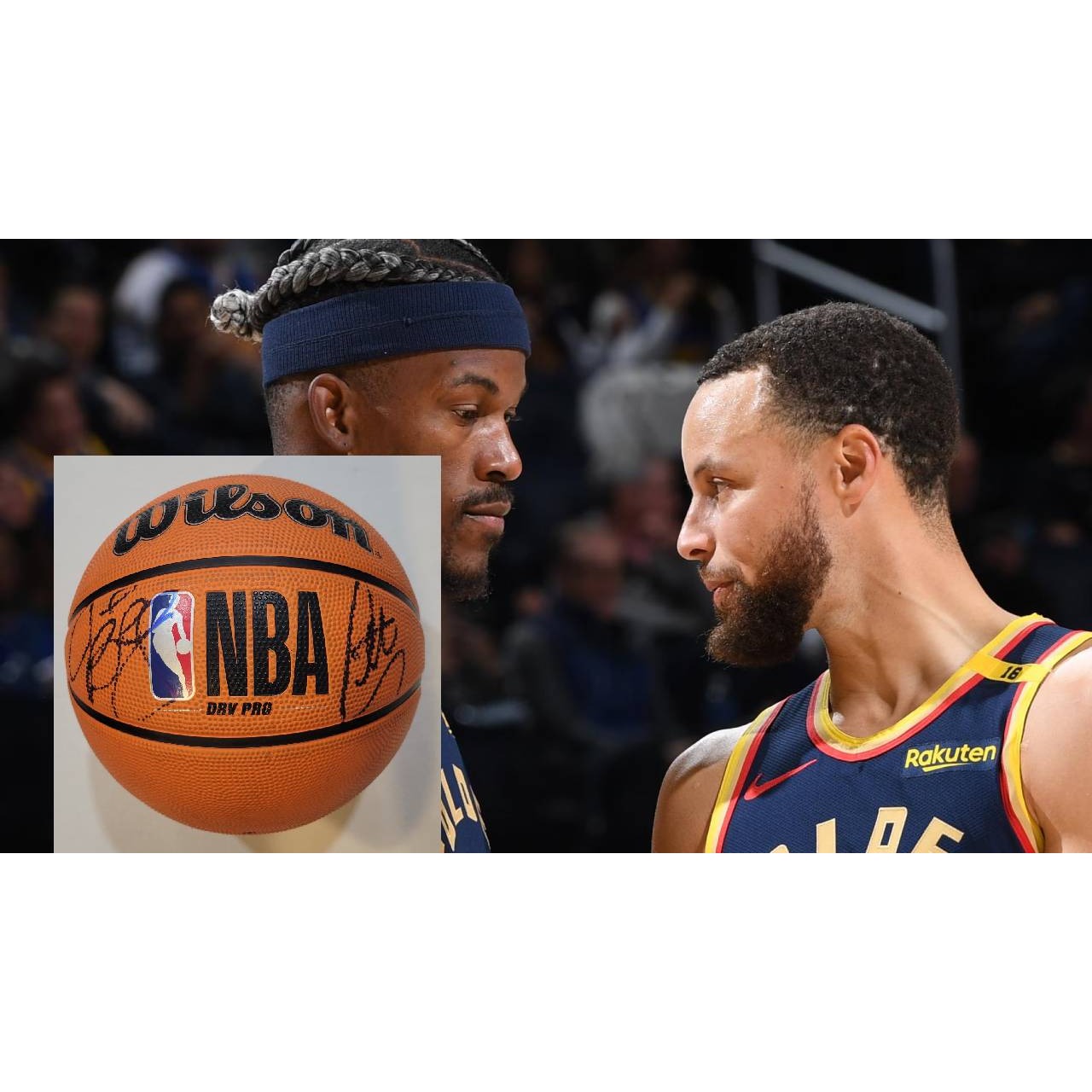 jimmy butler and steph curry Wilson basketball signed with proof.