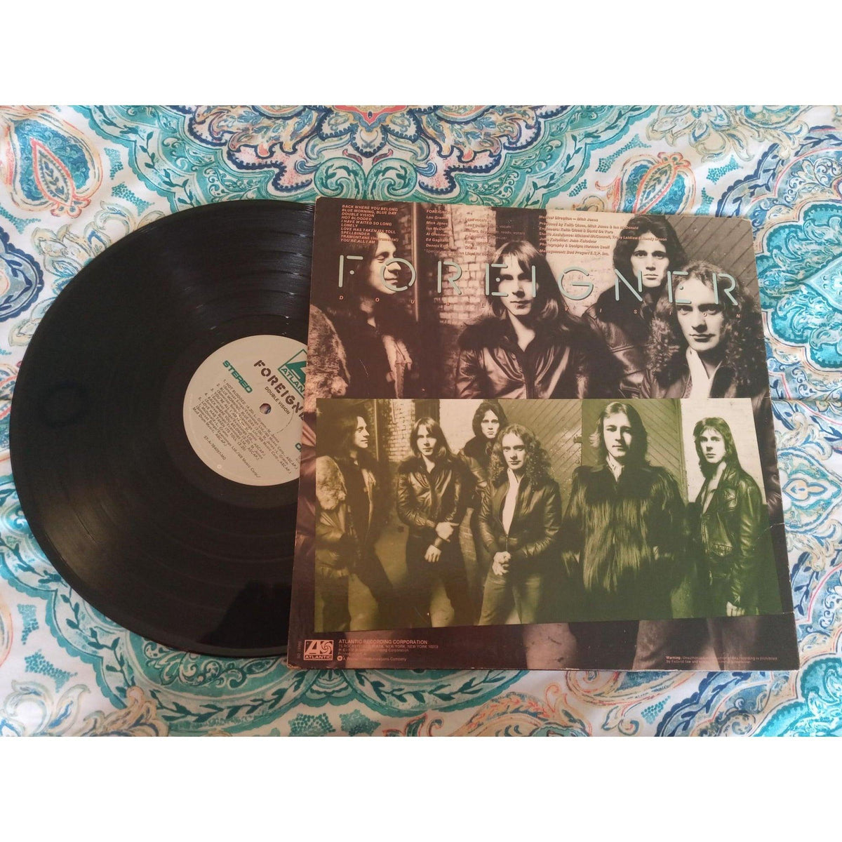 Foreigner double vision Lou Gramm Mick Jones Dennis Elliott LP signed ...