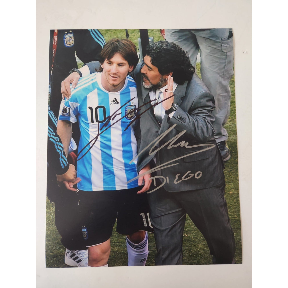 Lionel Messi Diego Maradona Argentina soccer Legends 8x10 photo signed ...