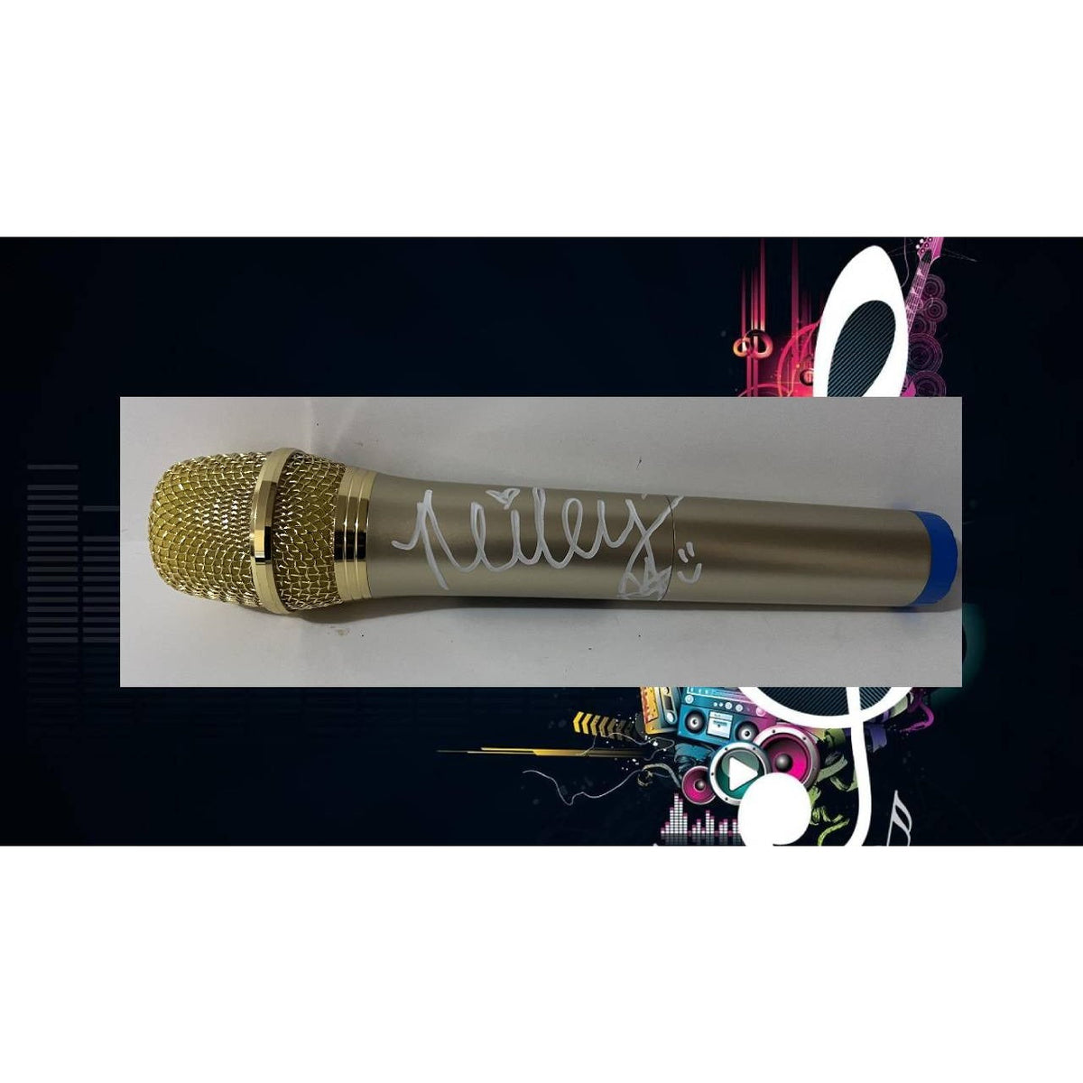 Miley Cyrus One of a Kind microphone signed with proof – Awesome Artifacts