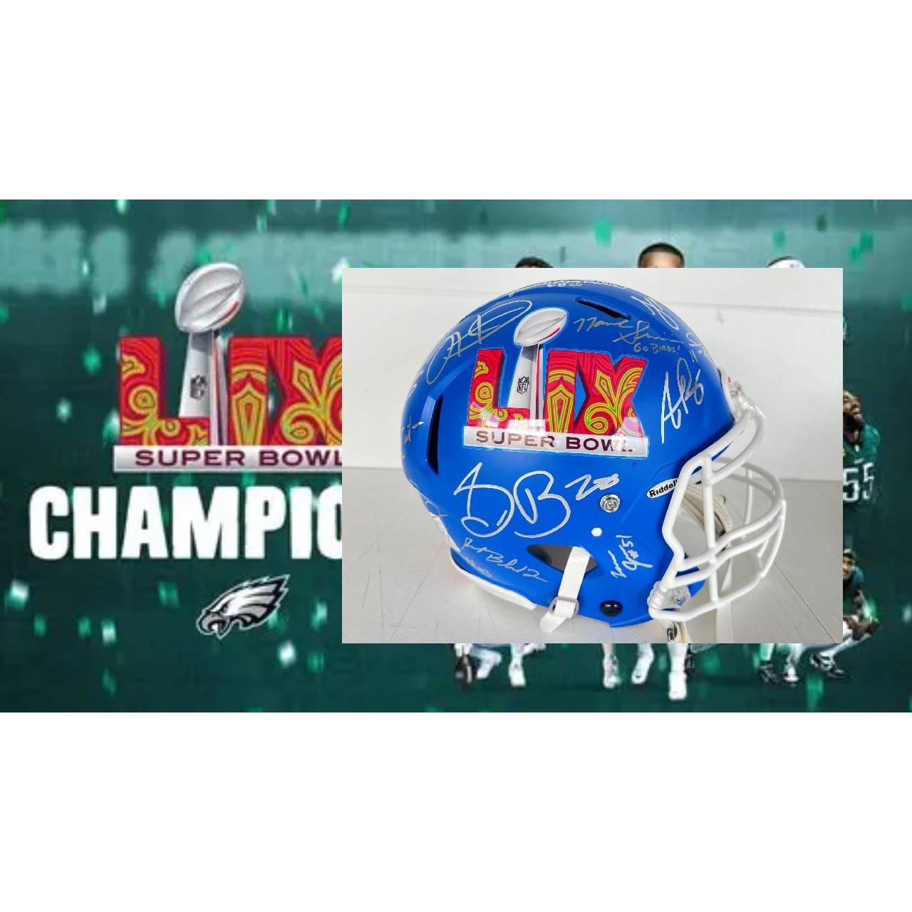 Super Bowl LIX 2025 Philadelphia Eagles pro game model helmet team sig