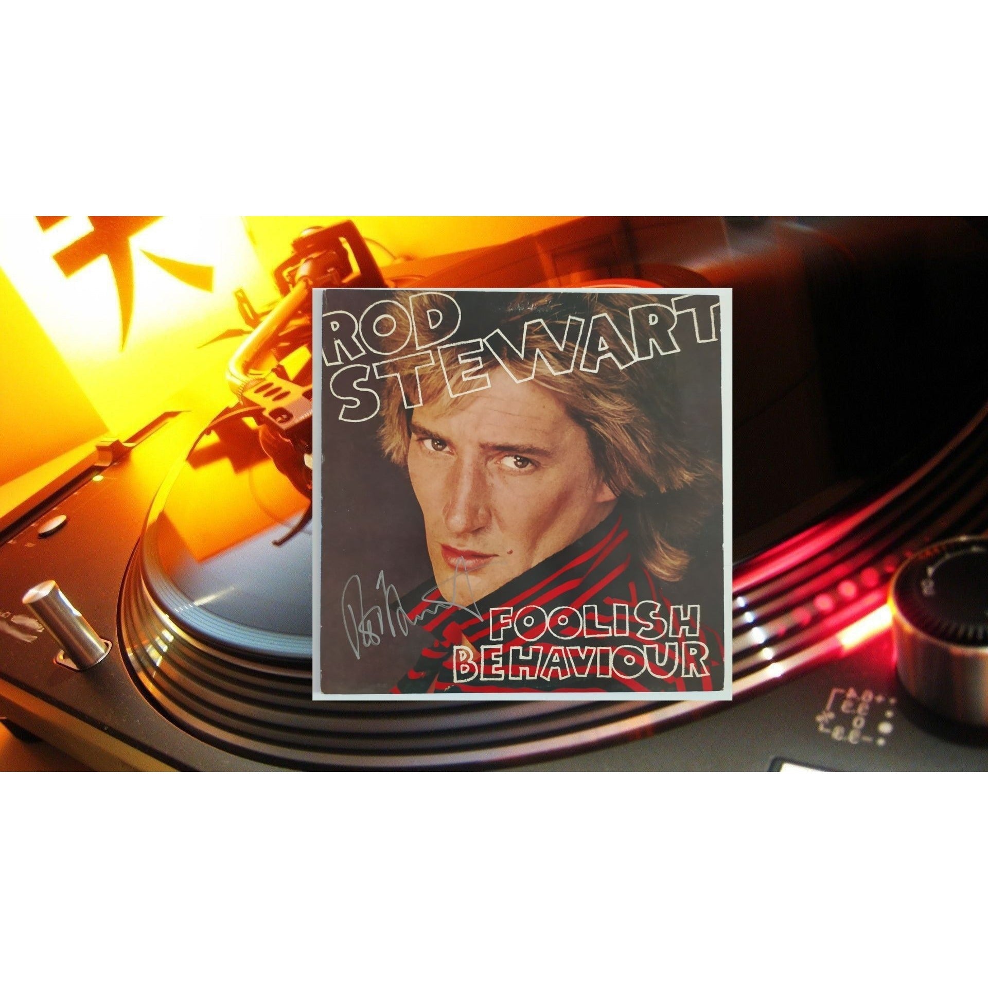 Rod Stewart Foolish Behavior original LP signed with proof – Awesome ...
