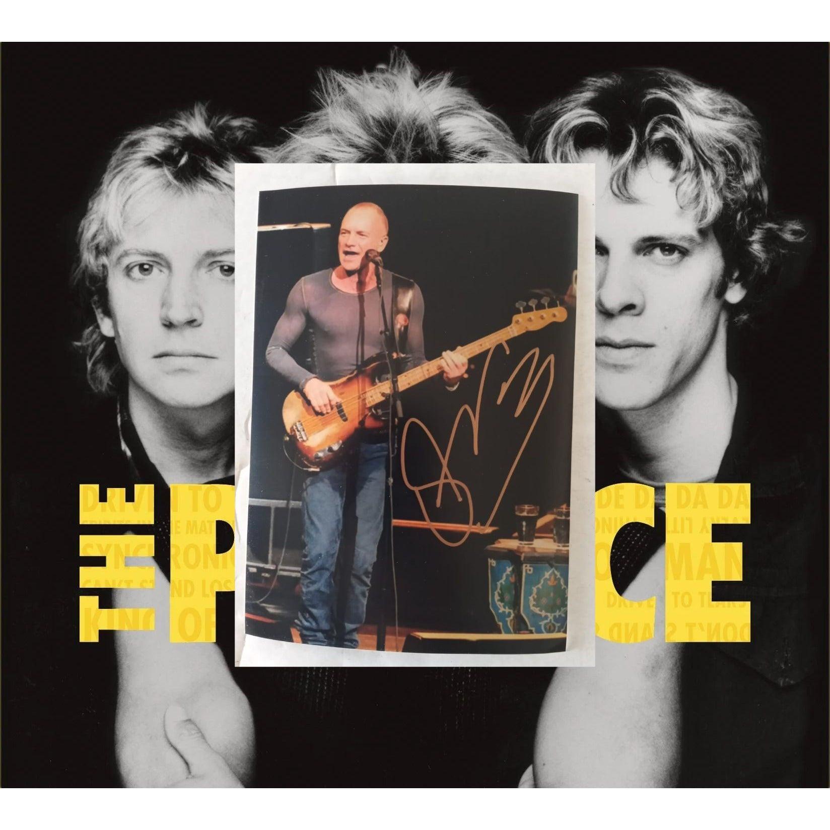Sting AKA Gordon Summner of the Police 5x7 photo signed with proof