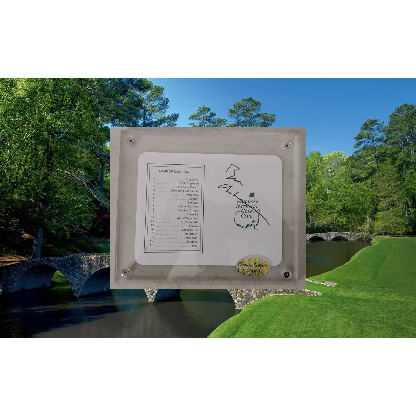 President Bill Clinton Augusta National Masters Scorecard signed with