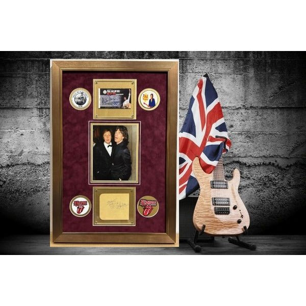 Paul McCartney Beatles Mick Jagger Rolling Stones signed and framed wi