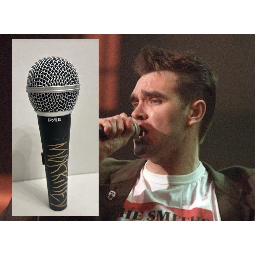 Patrick Morrissey lead singer of the Smiths signed microphone with pro