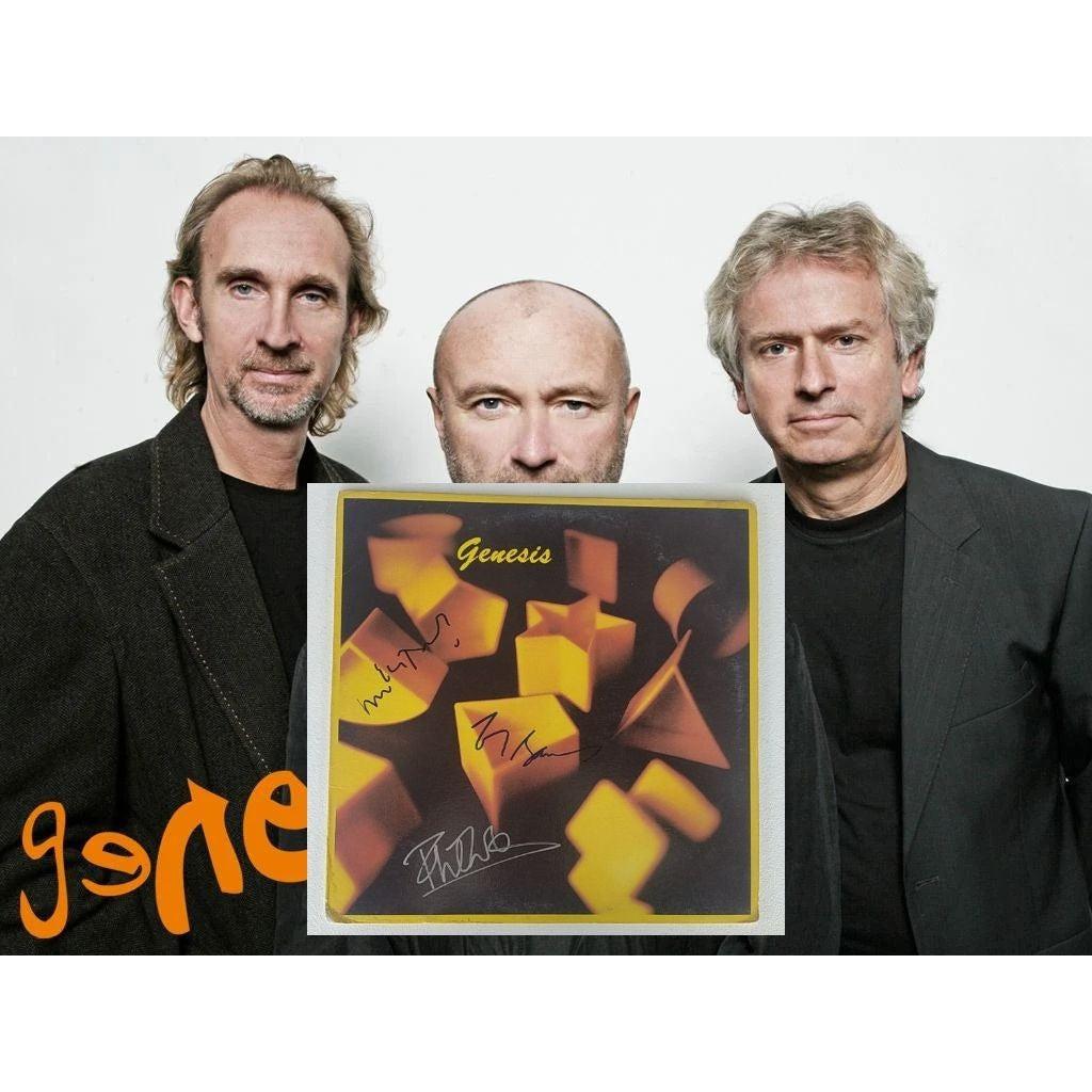 Phil Collins Tony Banks Mike Rutherford Genesis original LP signed ...