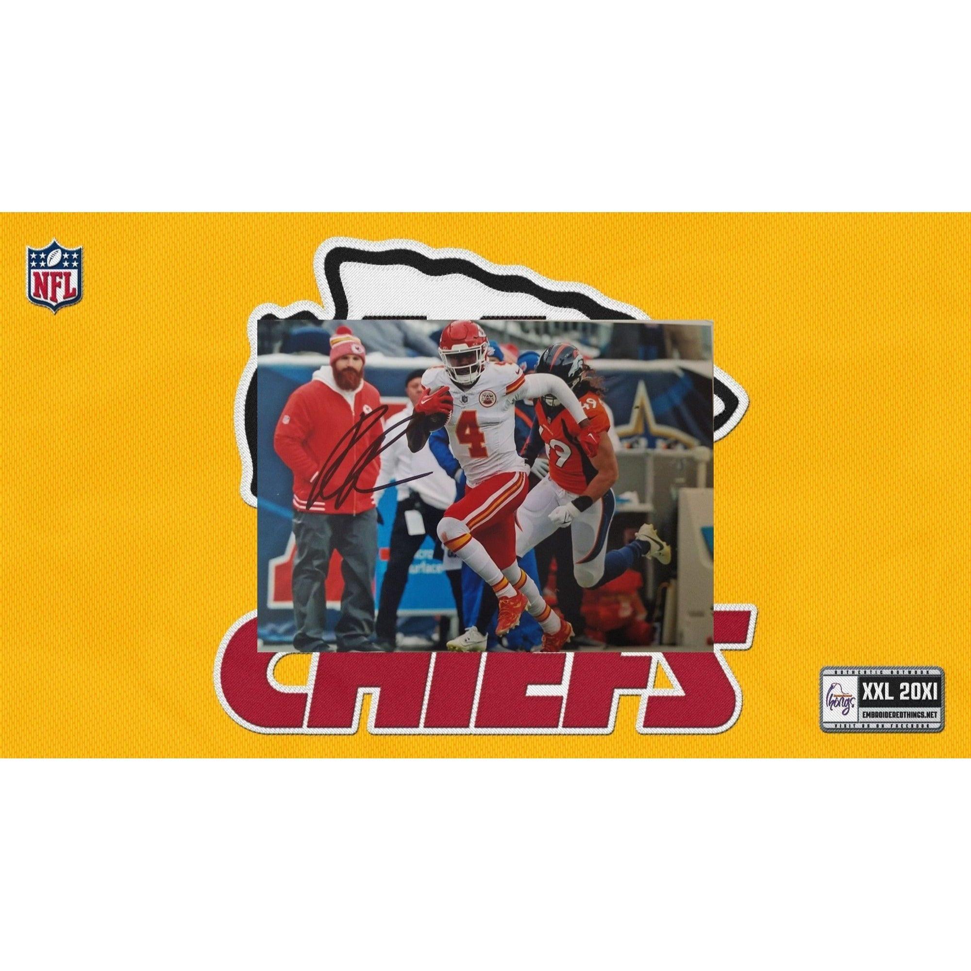 Rashee rice, Kansas City, Chief's, Super Bowl, Champions, signed, 5x7