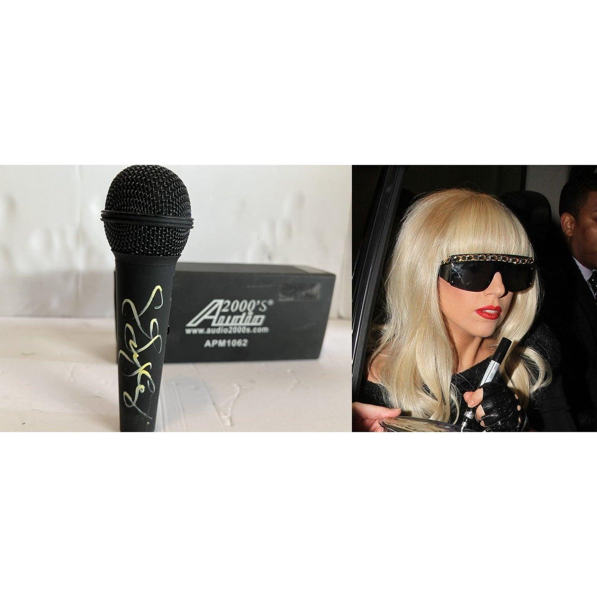 Lady Gaga microphone signed with proof – Awesome Artifacts