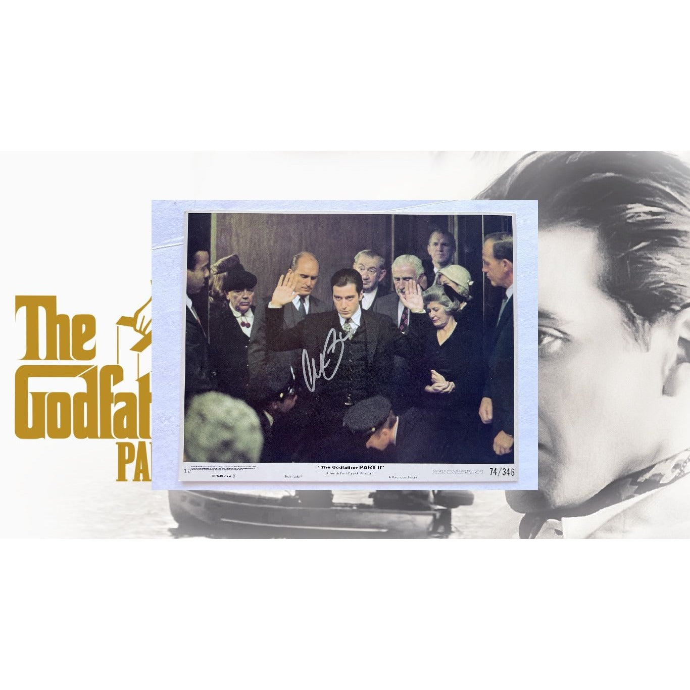 Al Pacino original lobby card 1974 the Godfather 8x10 signed with