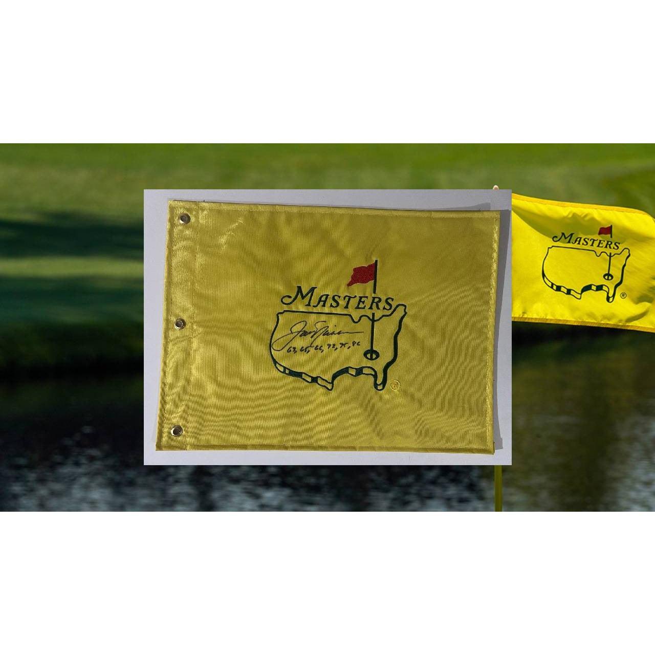 Jack Nicklaus Masters golf pin flag signed and inscribed with Masters ...