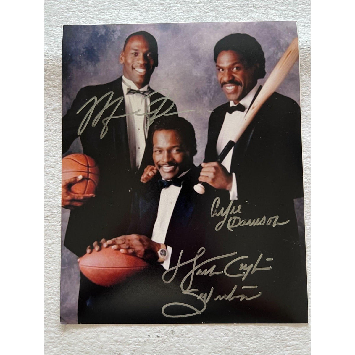 Michael Jordan Walter Payton Andre Dawson 8x10 photo signed with proof ...