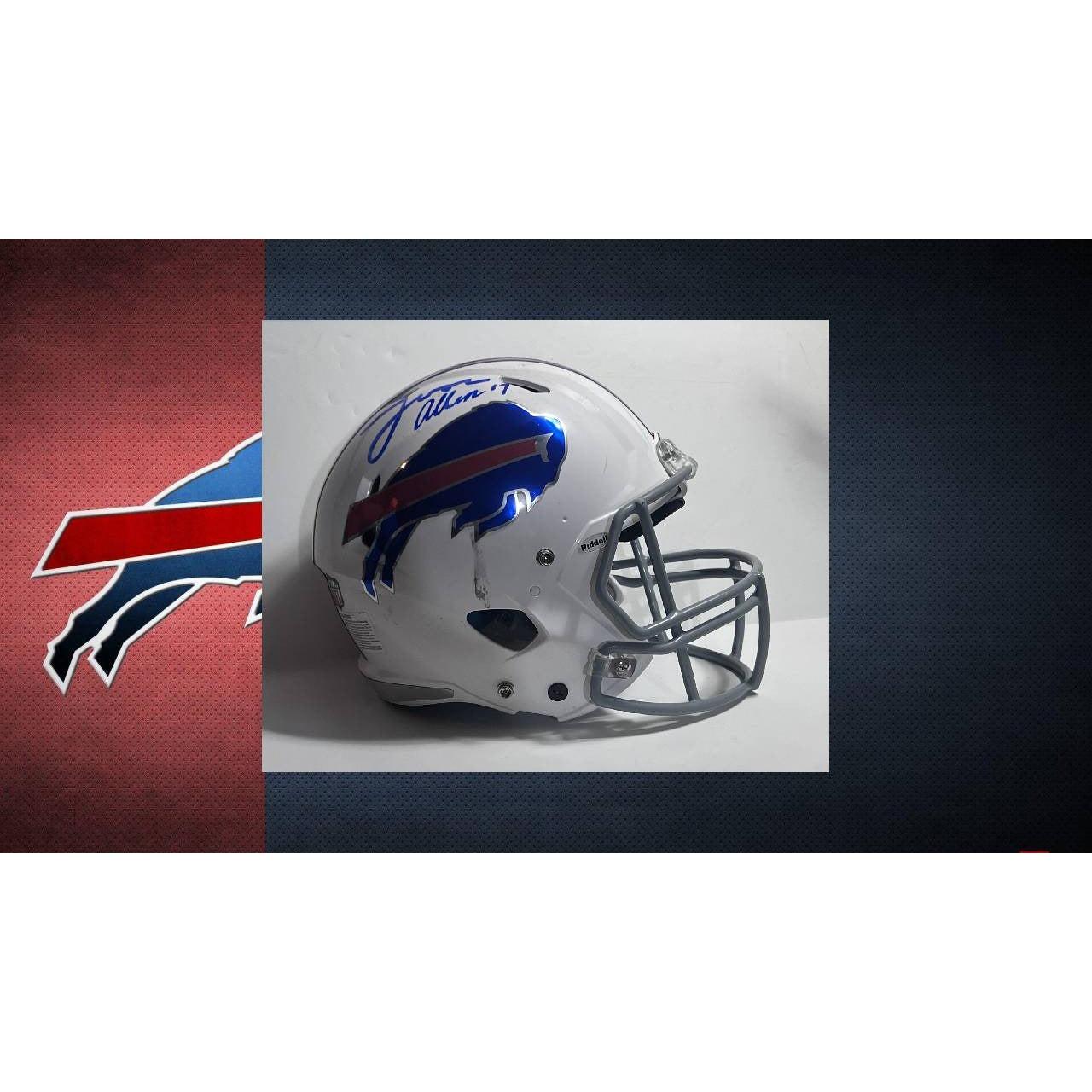 Josh Allen Riddell full size Buffalo Bills helmet signed with proof.