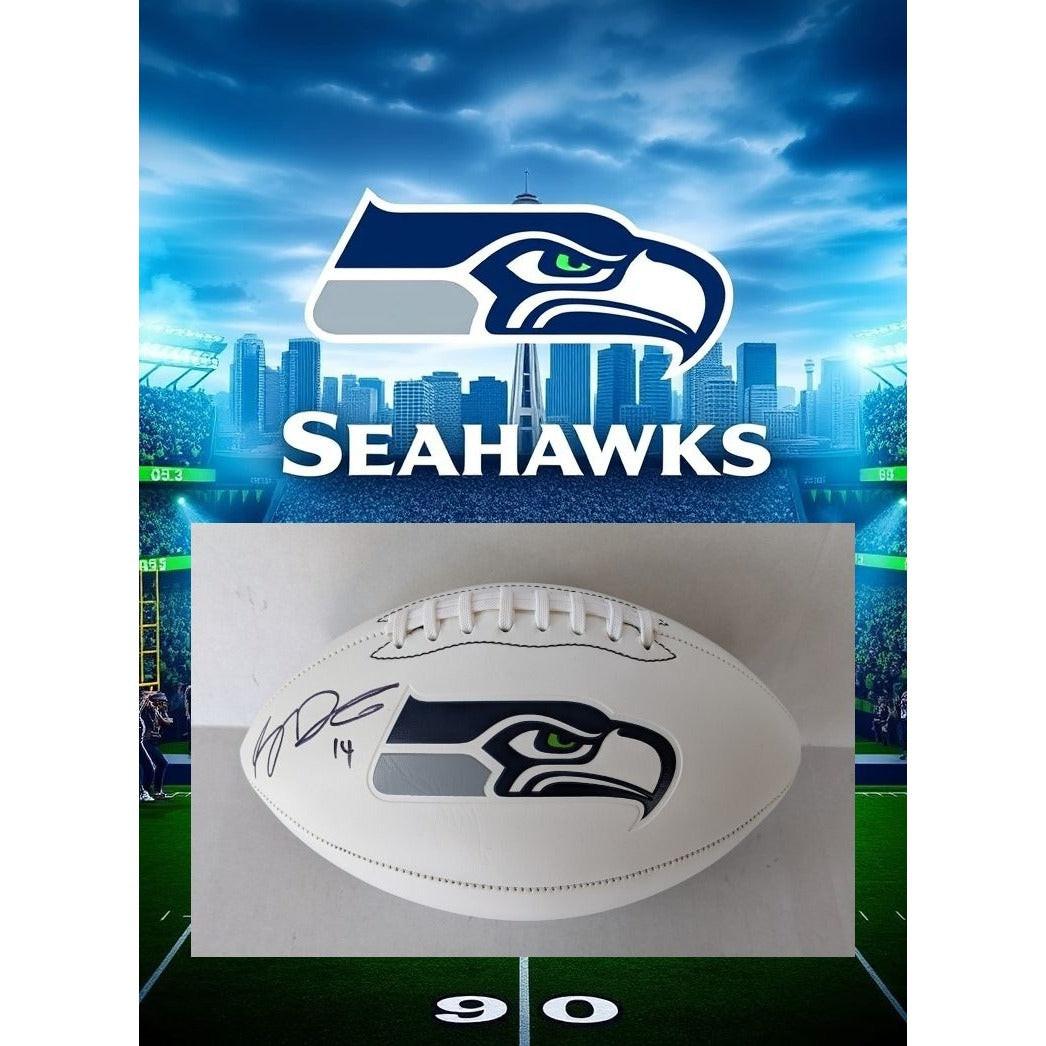 Sam Darnold Seattle Seahawks full size logo football signed with proof