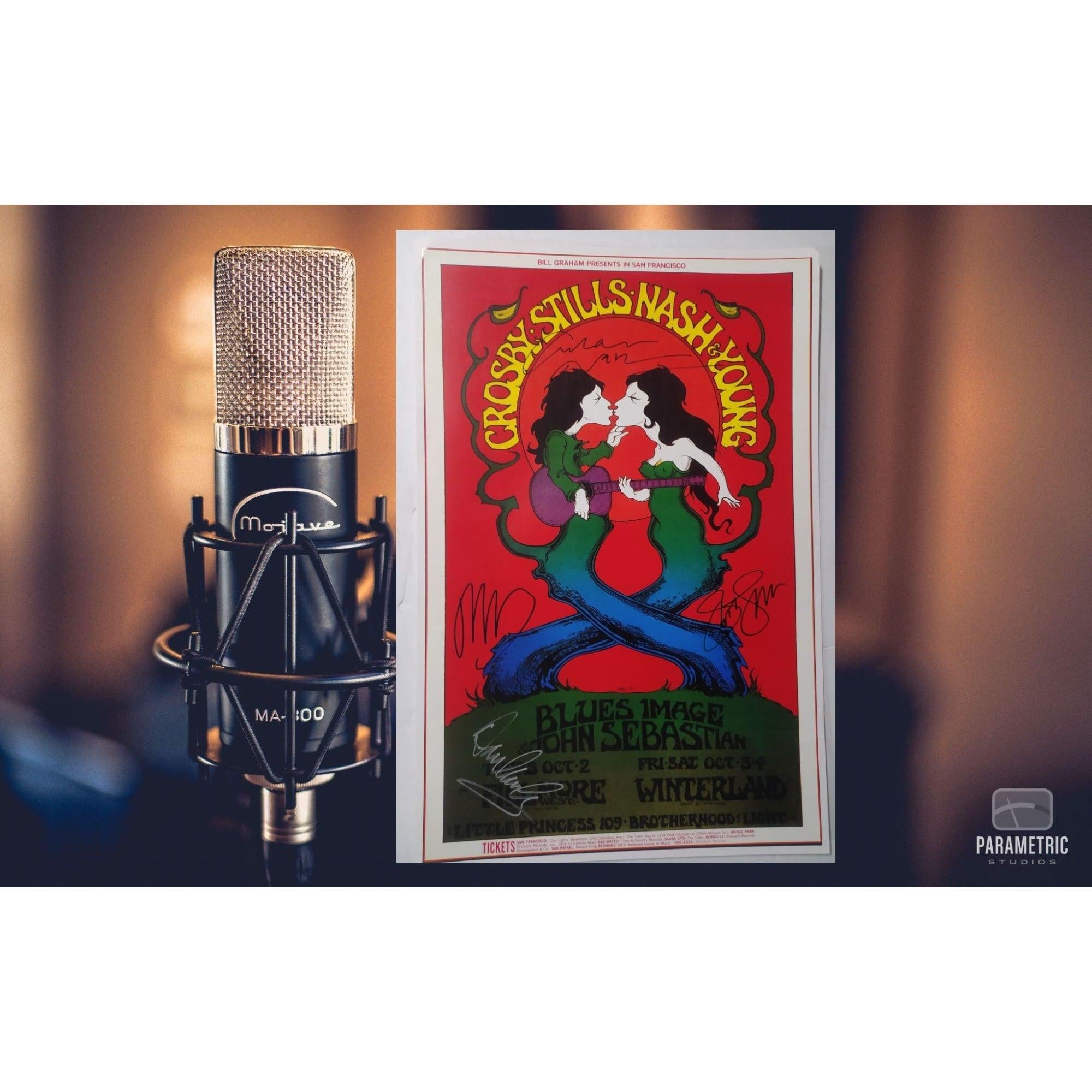 CSNY mini poster 13x19 David Crosby Graham Nash Stephen Stills Neil Yo ...