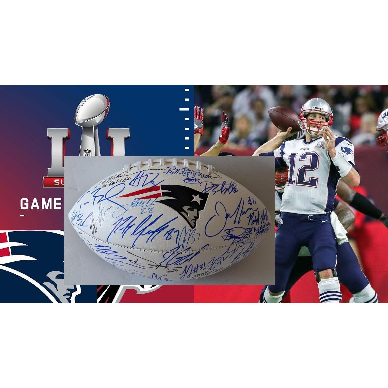 Tom Brady Super Bowl LI football New England Patriots 2016-17 team sig