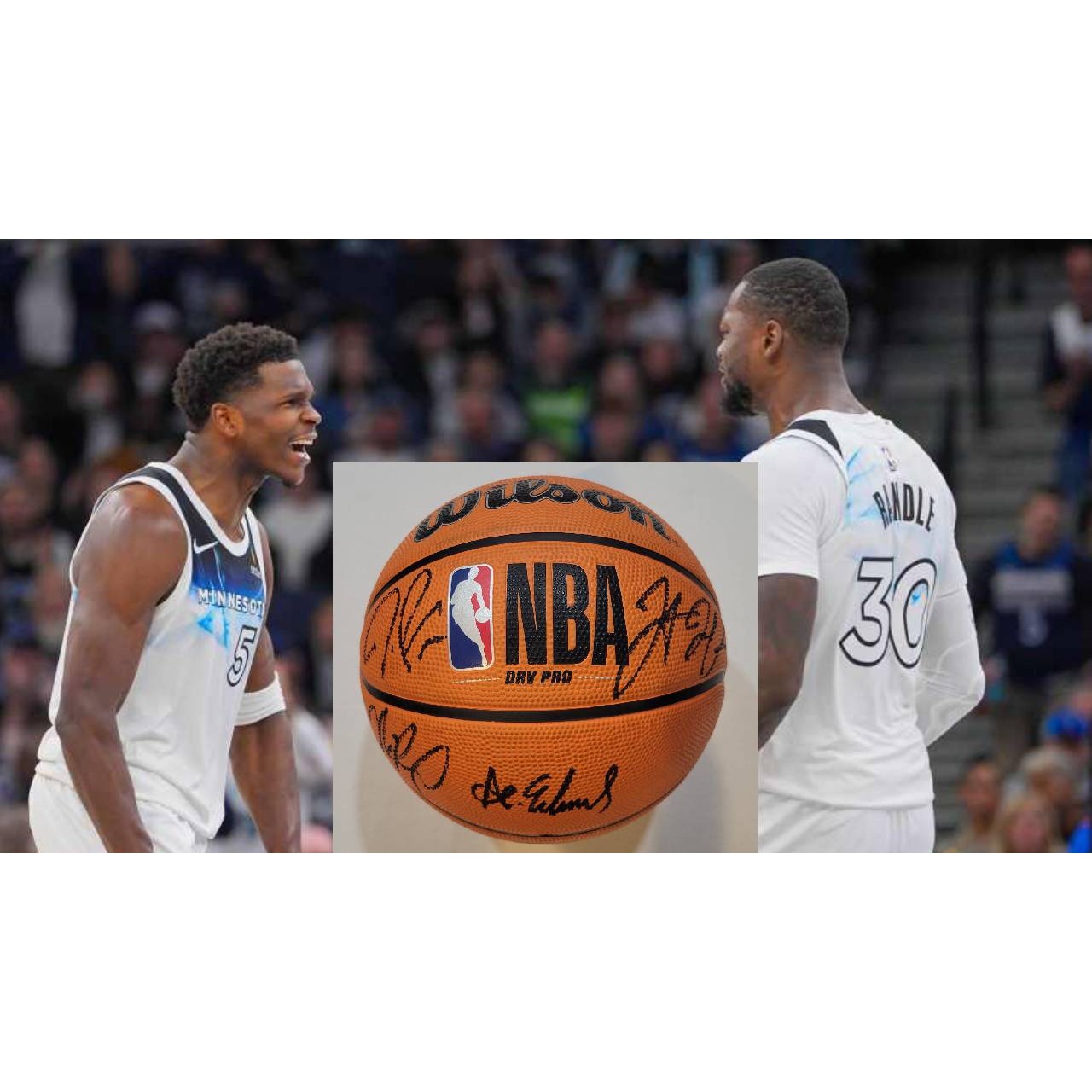 Timberwolves Anthony Edwards Naz Reid Julius Randle Donte DiVincenzo W