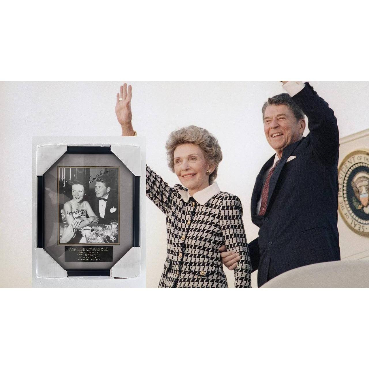 Ronald and Nancy Reagan vintage 8x10 photo framed and signed in person
